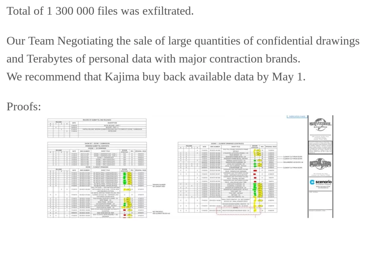 REvil vola in giappone: i dati della Kajima Corporation su "happy blog".