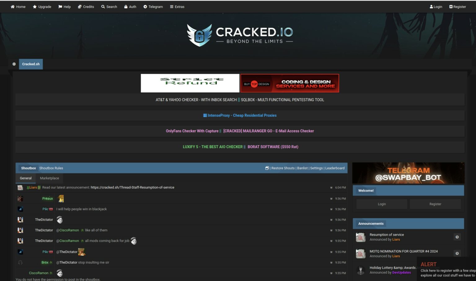 Rinascita Crack.io: Cracked.sh è tornato online