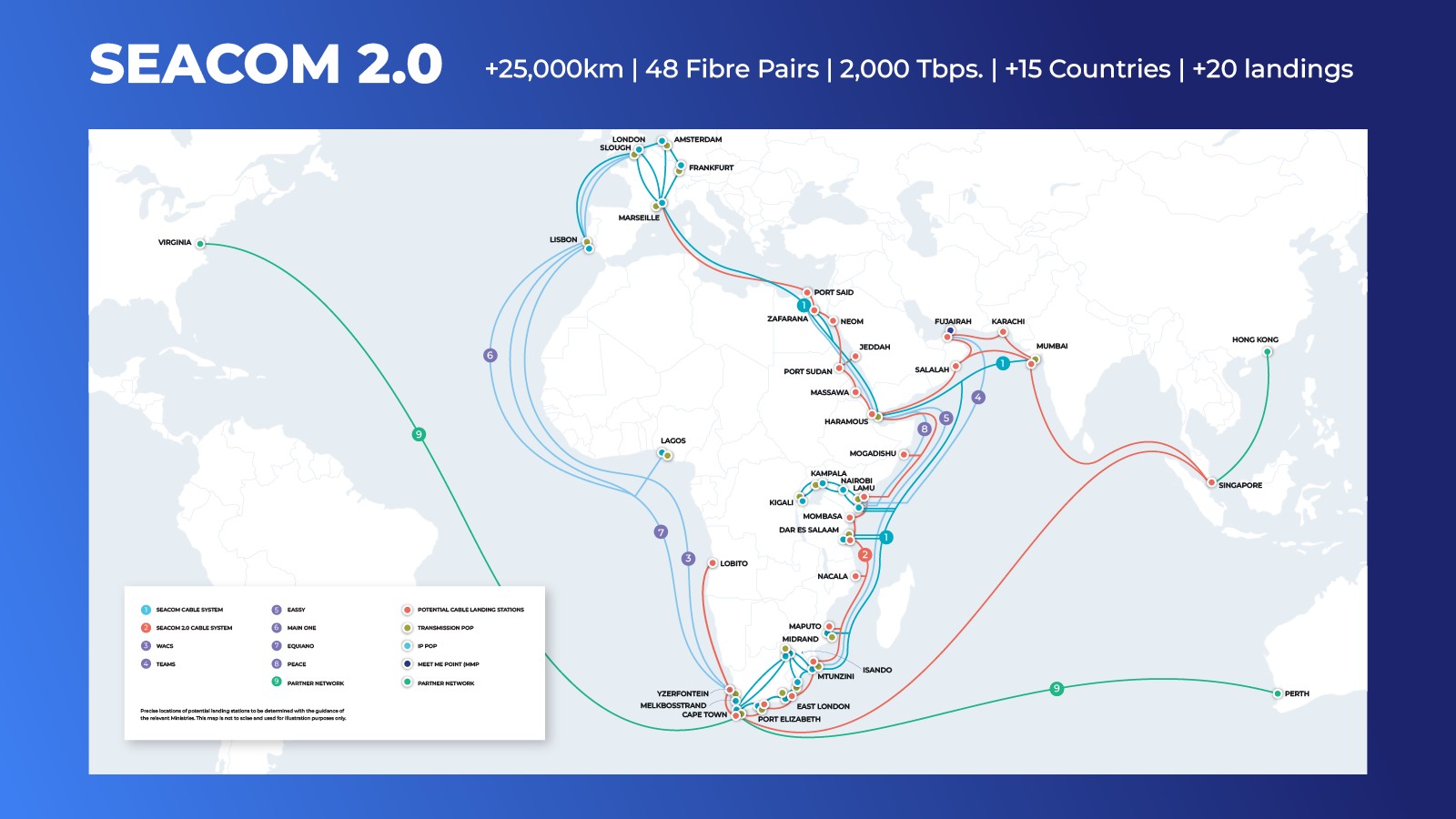 25,000 kilometers, the new Seacom2.0 submarine cable to connect Europe ...